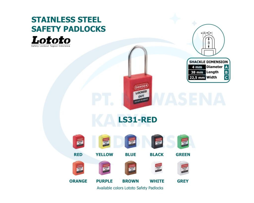 38 mm Reinforced Nylon Safety Padlock - Lototo LS31 Series | Nawasena ...