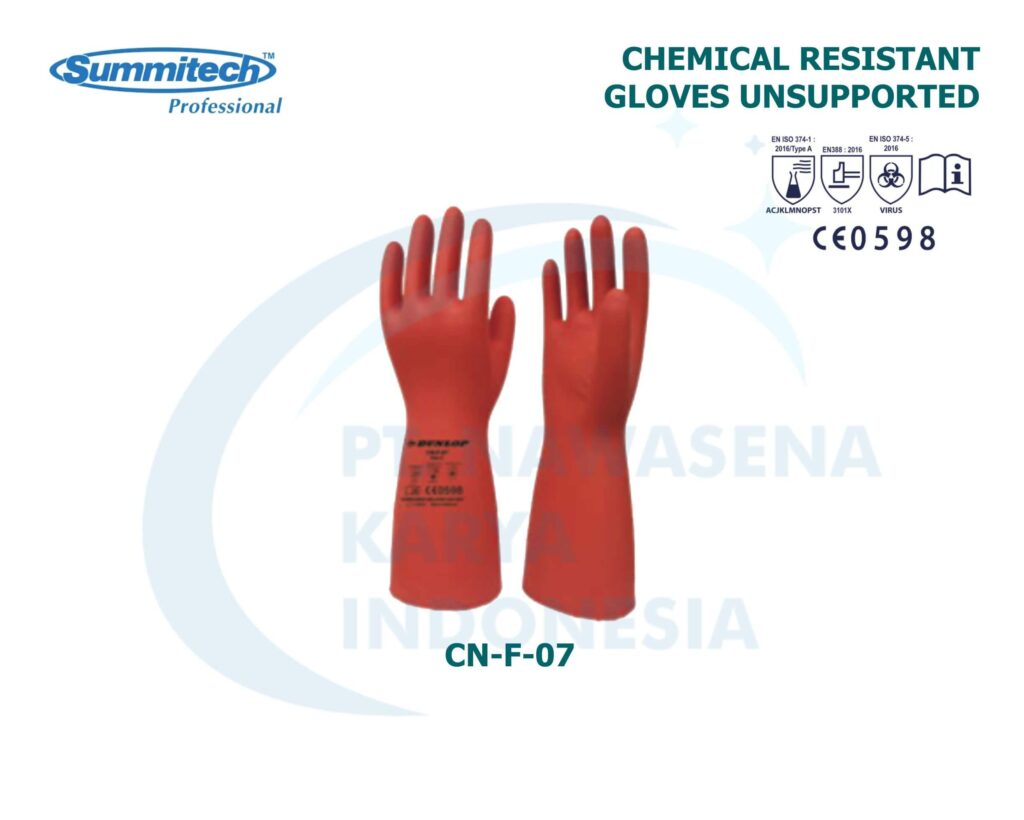 Safety Gloves CN F 07 - SUMMITECH Chemical Resistant Unsupported ...