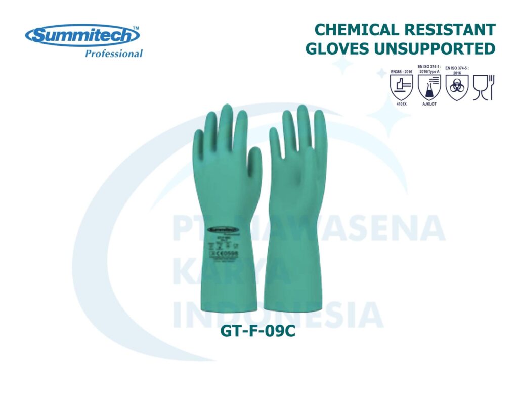 Safety Gloves GT F 09C - SUMMITECH Chemical Resistant Unsupported ...