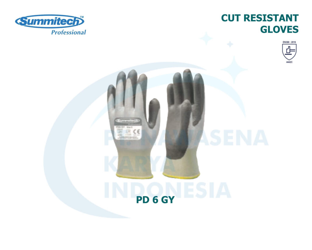 Safety Gloves PD6 GY - SUMMITECH Cut Resistance Gloves | Nawasena Karya ...